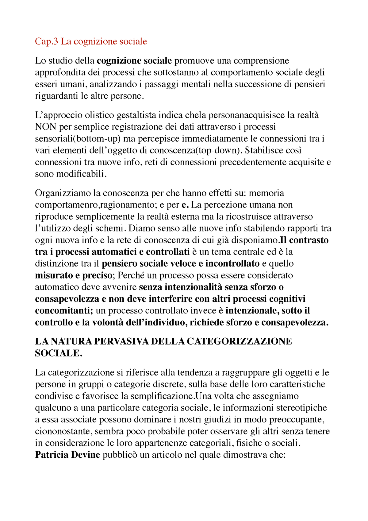 Capitolo 3 Introduzione Alla Ps Sociale 1 Cap La Cognizione Sociale