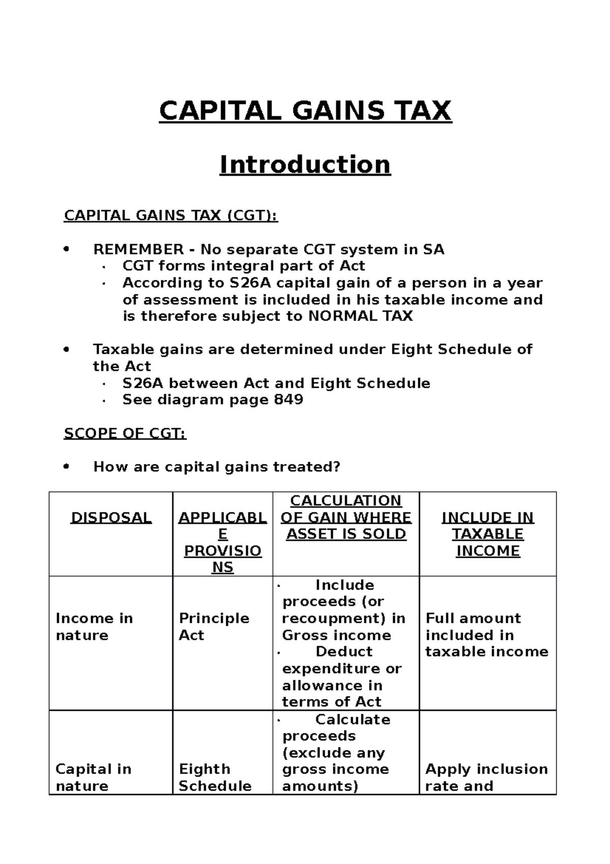 Capital Gains Tax Capital Gains Tax Introduction Capital Gains Tax