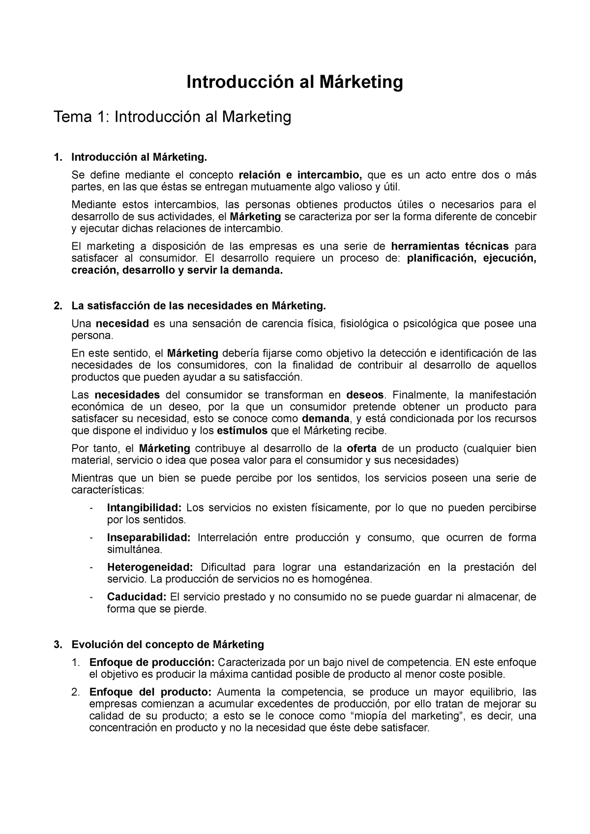 Tema 1 Primero De Marketing Introducción Al Márketing Tema 1