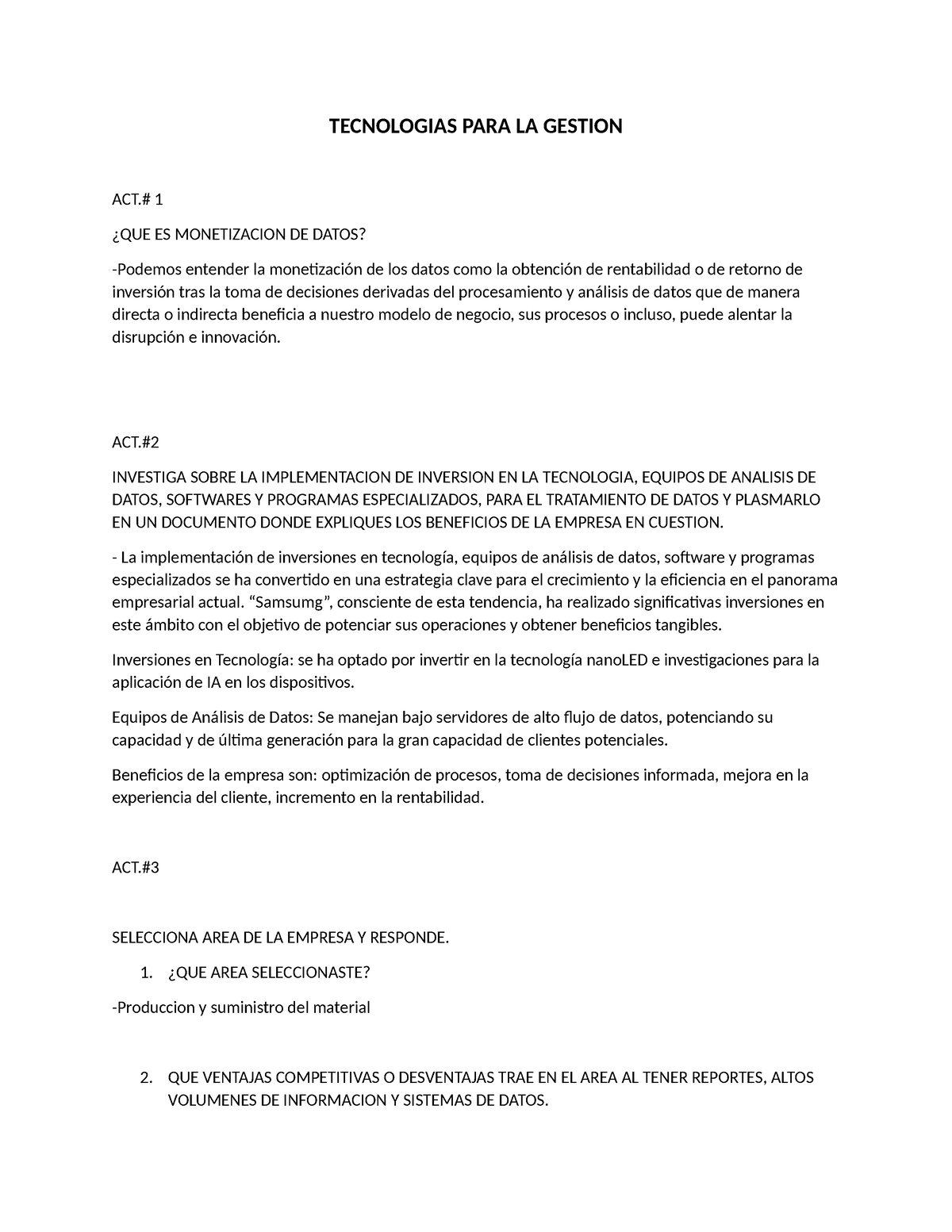 Tecnologias Para La Gestion Tecnologias Para La Gestion Act 1 ¿que