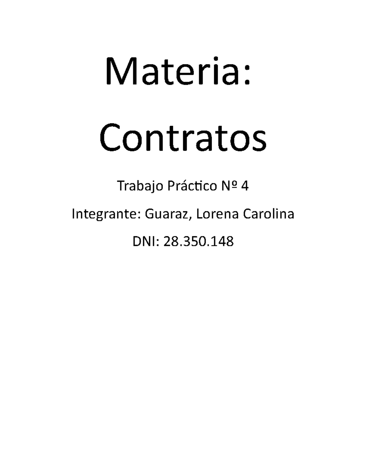 Contratos Tp4 Trabajo Práctico Materia Contratos Trabajo Práctico