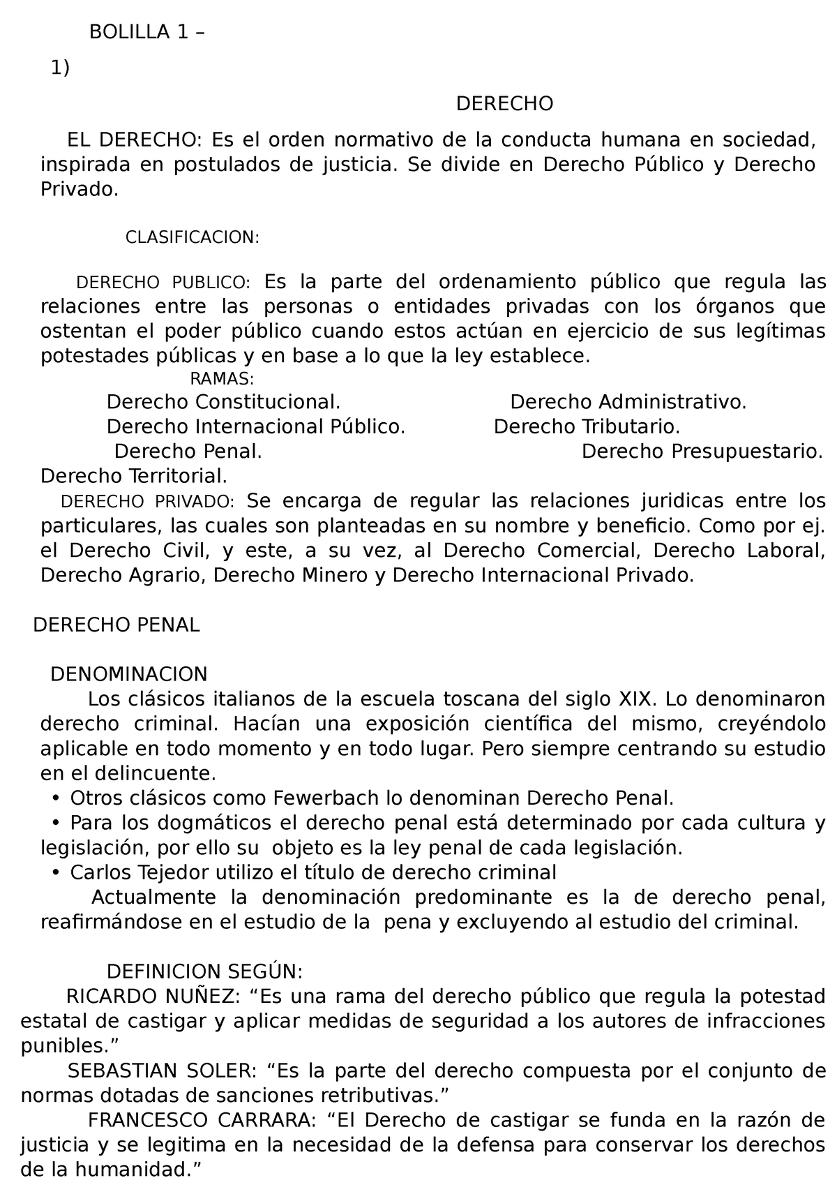 Derecho Penal Resumen Bolillas Primer Parcial Bolilla 1 1 Derecho