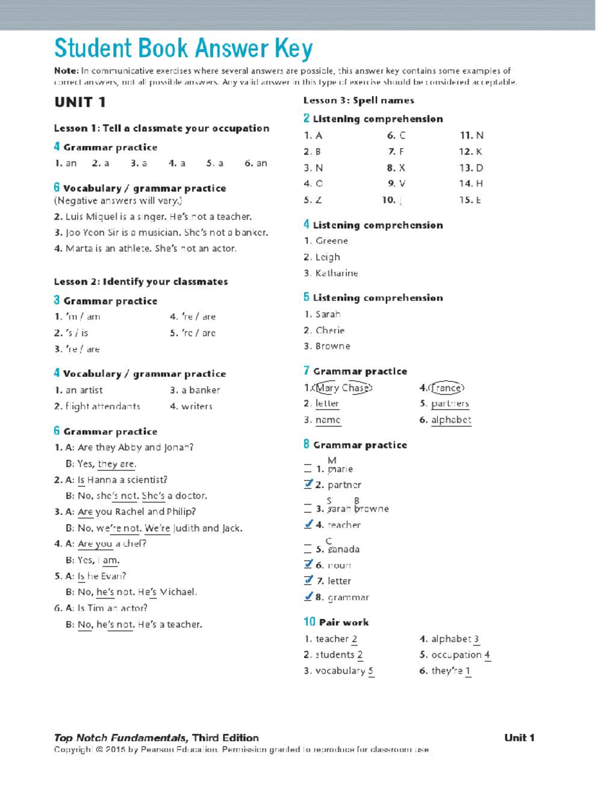 Top Notch Fundamental Student Book Answer Key Inglés Studocu