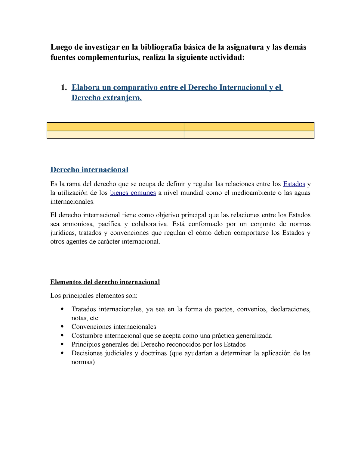 Derecho Comparado Tarea Ii Luego De Investigar En La Bibliografía