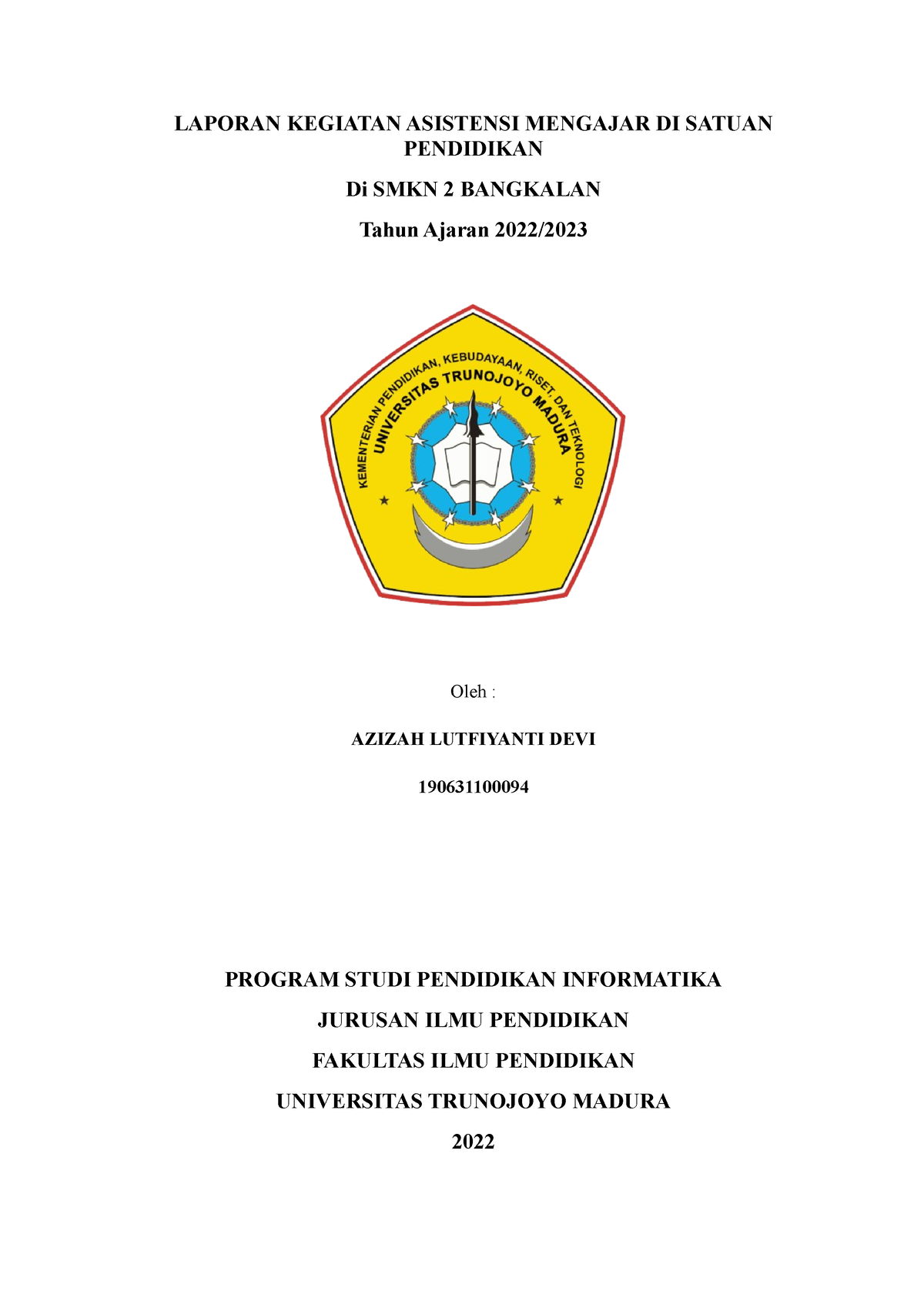 Contoh Dokumen Laporan Satuan Pendidikan Bukti Dukung Pengelolaan