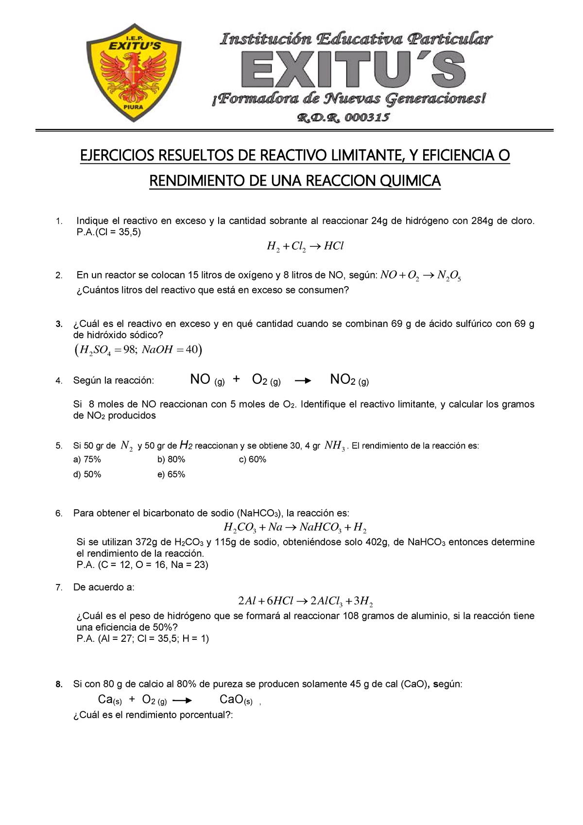 4to Ejercicios Resueltos Eficiencia Exitus Ejercicios Resueltos De