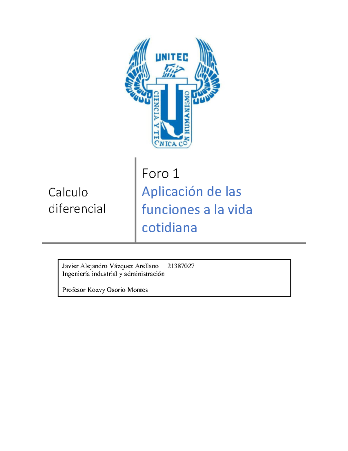 Foro 1 Cálculo Diferencial Calculo Diferencial Foro 1 Aplicación De