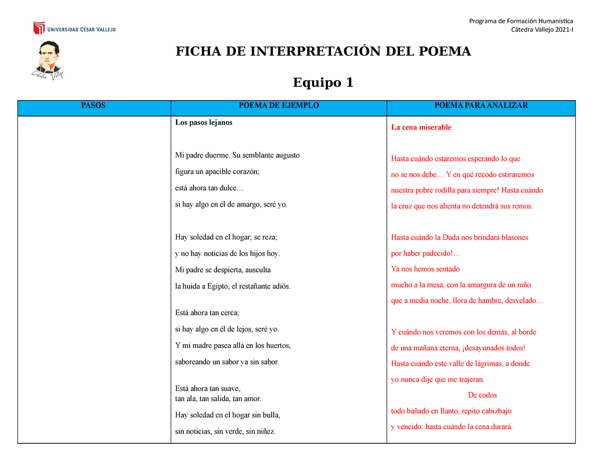 Anexo 2 Ficha De Interpretación Del Poema Cátedra Vallejo 2021 I