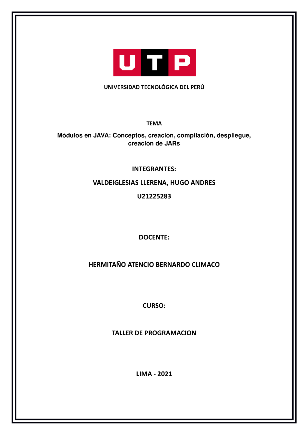 Tarea Academica 2 Módulos En Java Conceptos Creación Compilación