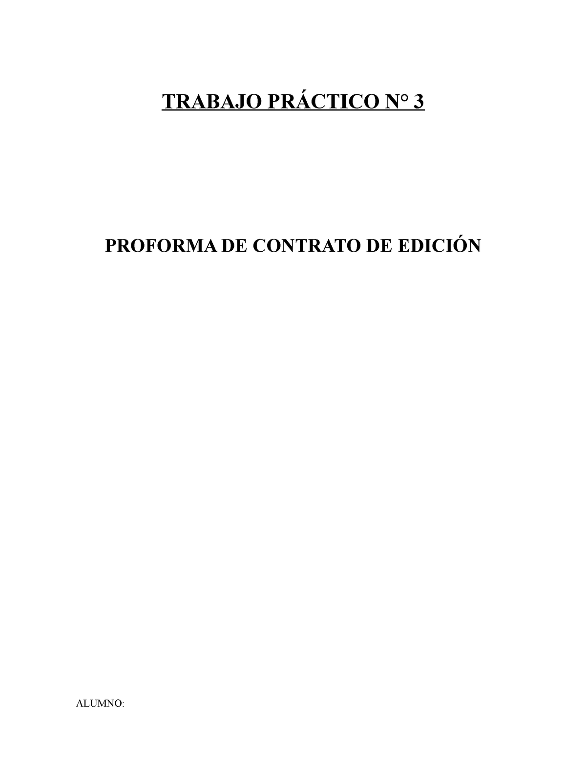 Tp 3 Contratos De Empresa Trabajo PrÁctico N° 3 Proforma De Contrato