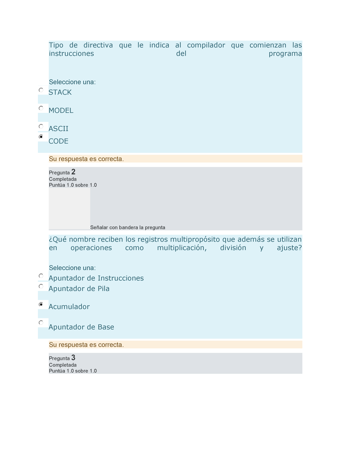 Lenguaje Ensamblador Examen Tercer Parcial Segunda Vuelta Tipo De