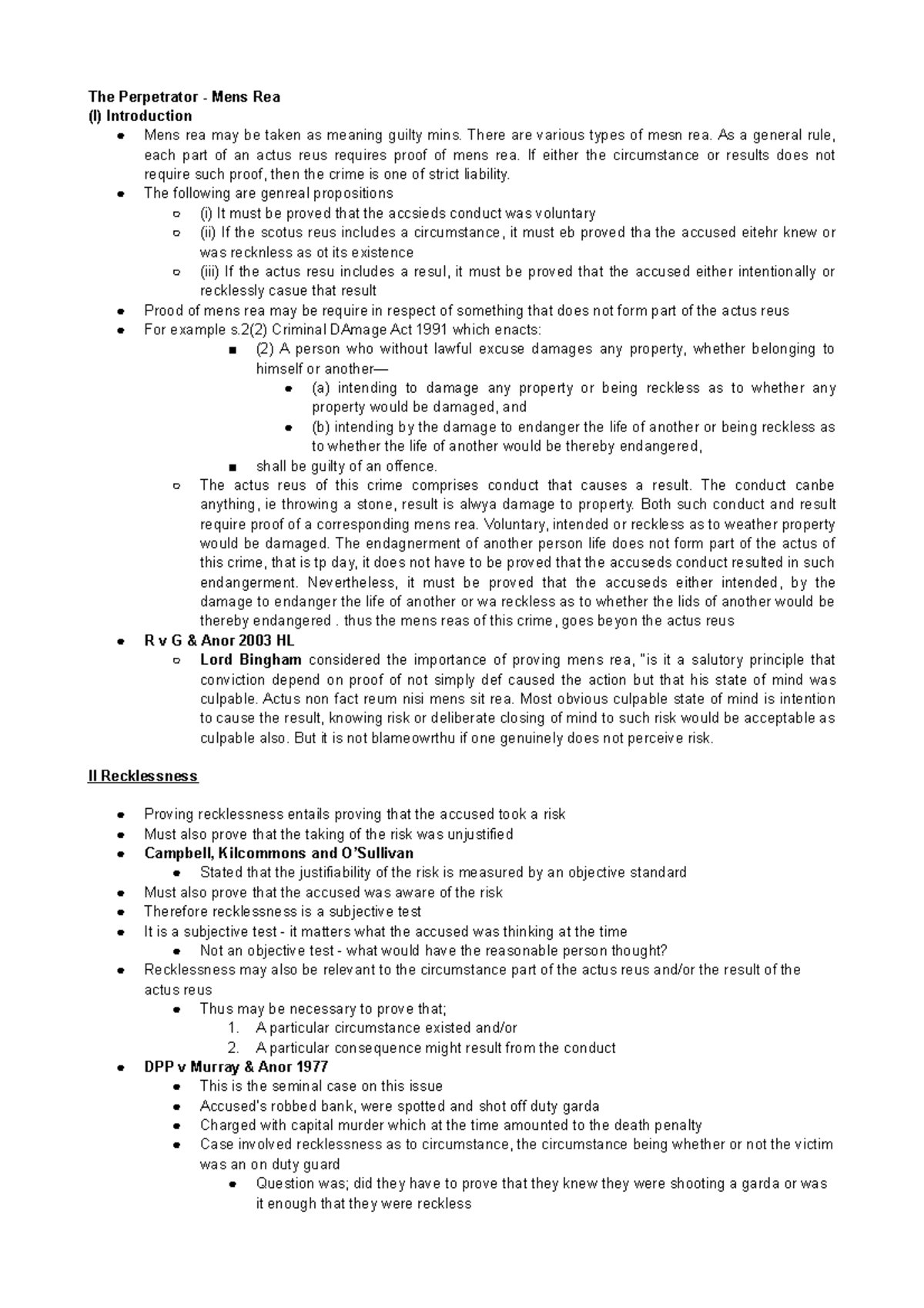 3 Mens Rea Manual Fe1 The Perpetrator Mens Rea I Introduction