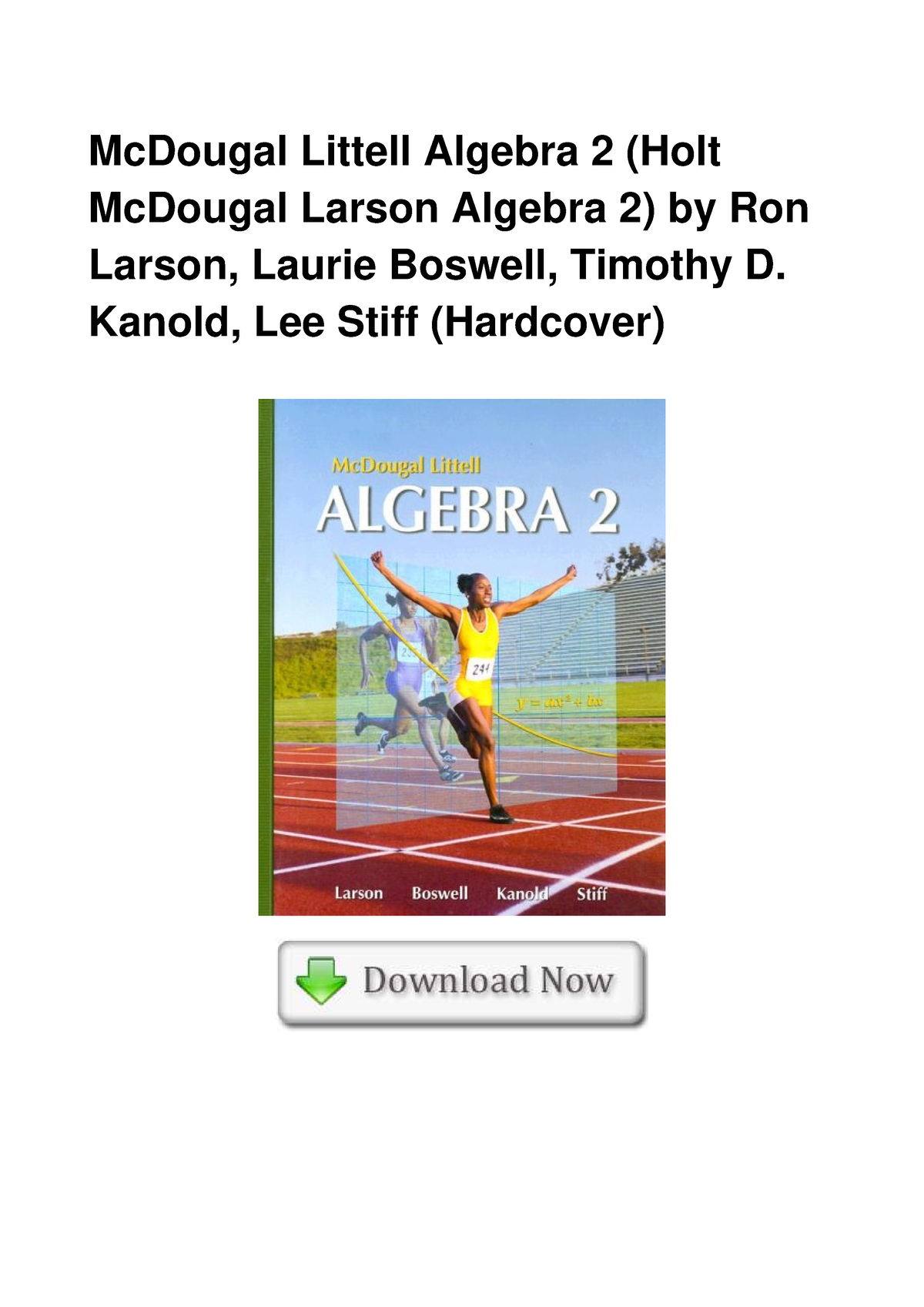 Mc Dougal Littell Algebra 2 Holt Mc Dougal Mcdougal Littell Algebra 2