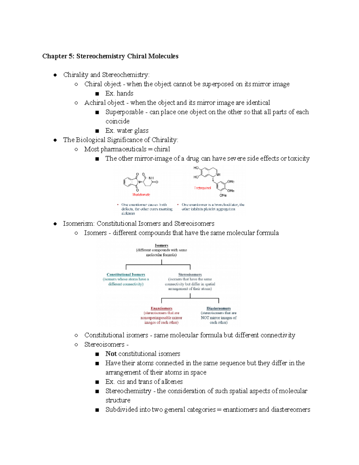 Orgo Chem 1 Chapter 5 Stereochemistry Chiral Molecules Chapter 5