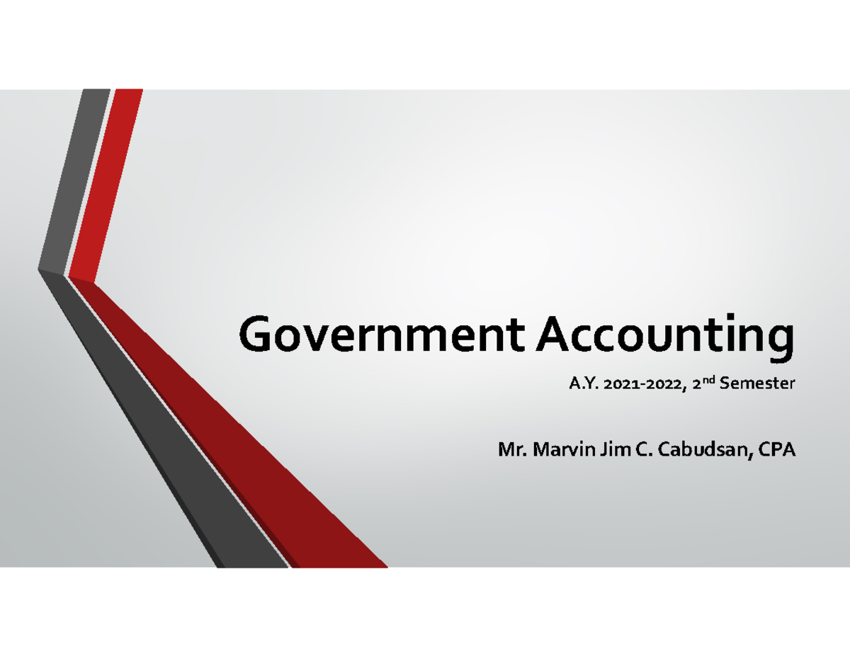 Module 1 Government Accounting Introduction Government Accounting A