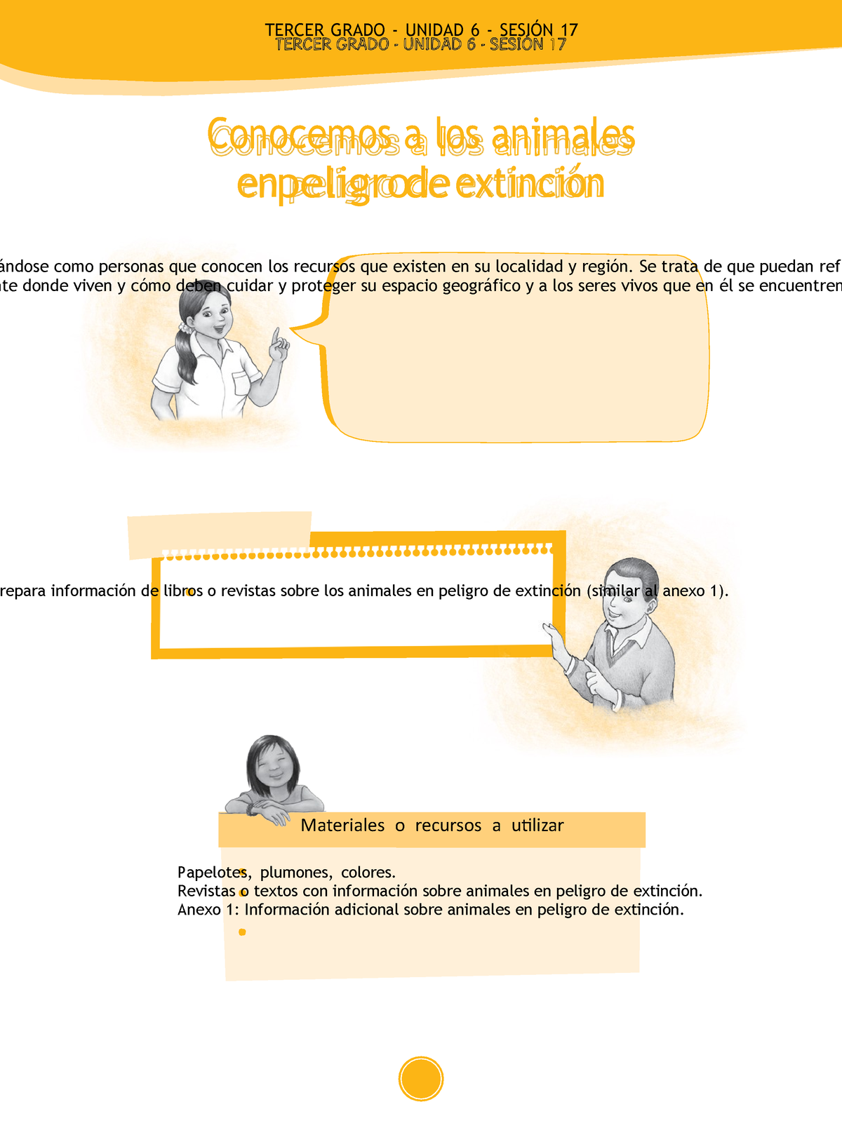 Conocemos A Los Animales En Peligro De Extincion 1 Tercer Grado