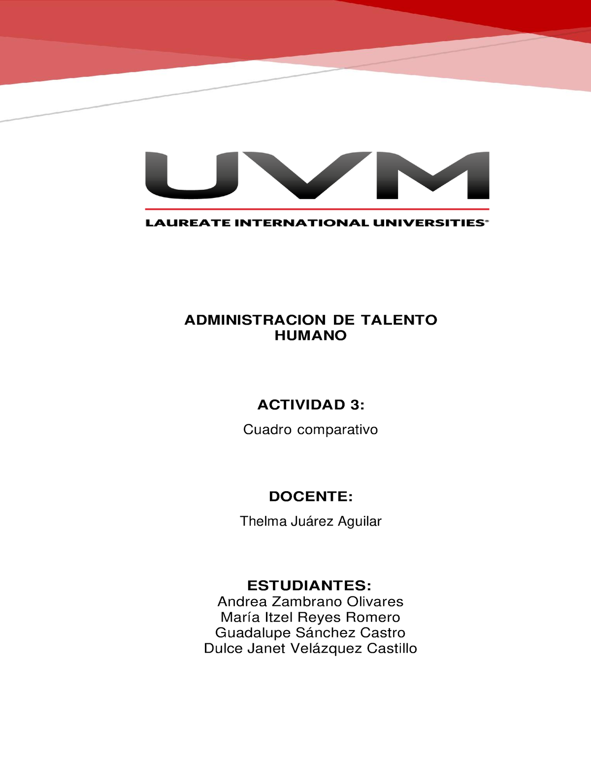 A3 Eqa 1actividad 3 Administracion De Talento Humano Actividad 3