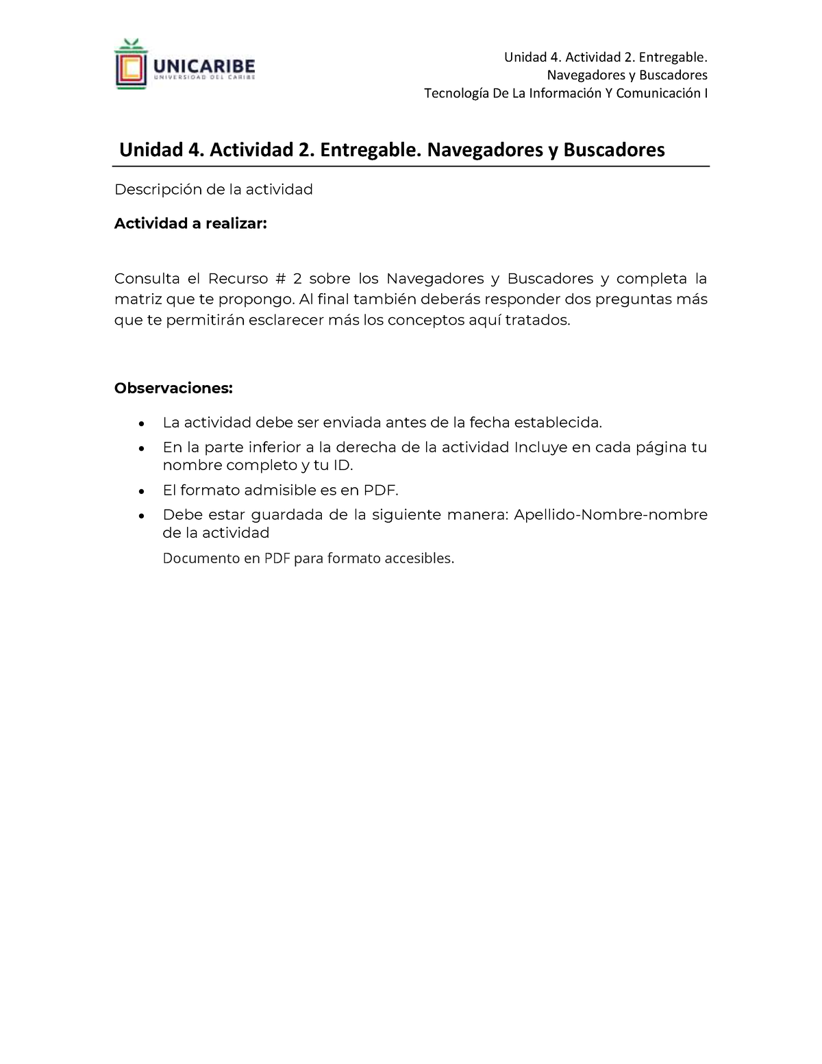 Unidad 4 Actividad 2 Entregable Navegadores Y Buscadores Unidad 4