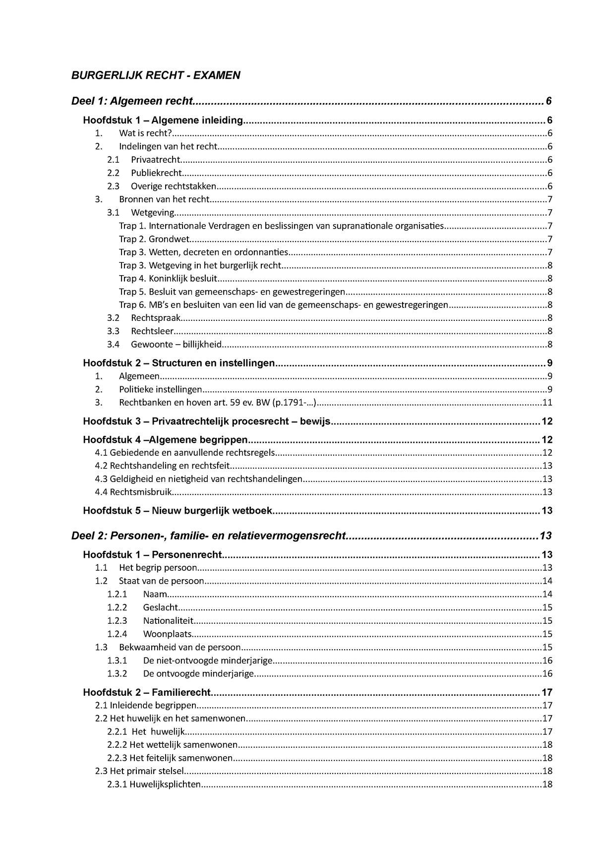 Samenvatting Examen Burgerlijk Recht Burgerlijk Recht Examen Deel