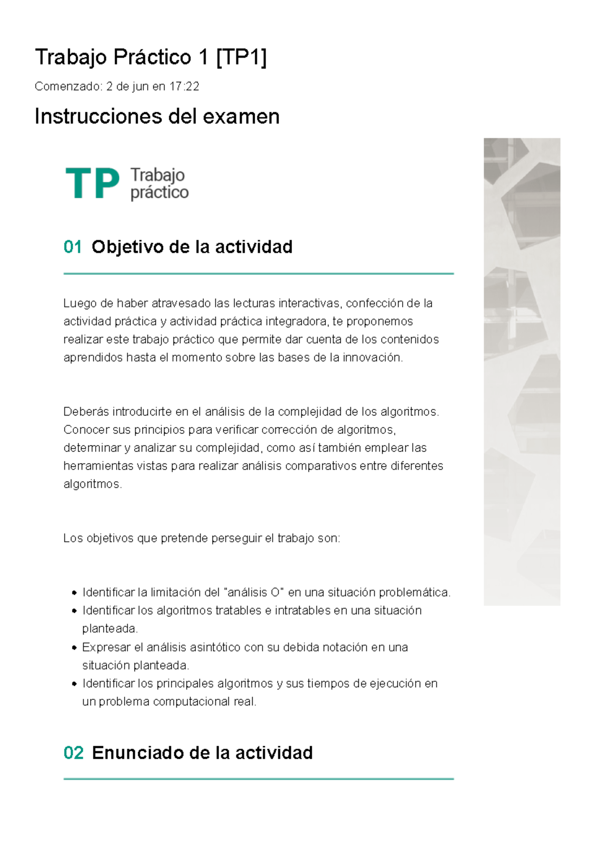 Examen Trabajo Práctico 1 Tp1 95 Trabajo Práctico 1 Tp1 Comenzado