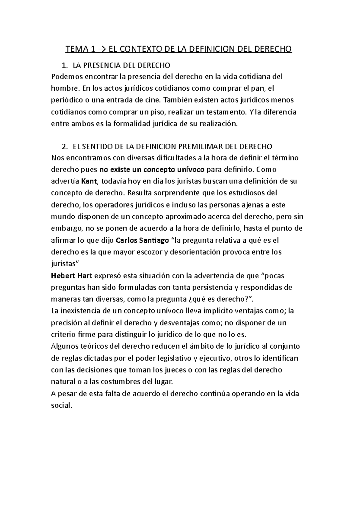 Resumen Teoria Del Derecho Tema 1 → El Contexto De La Definicion Del