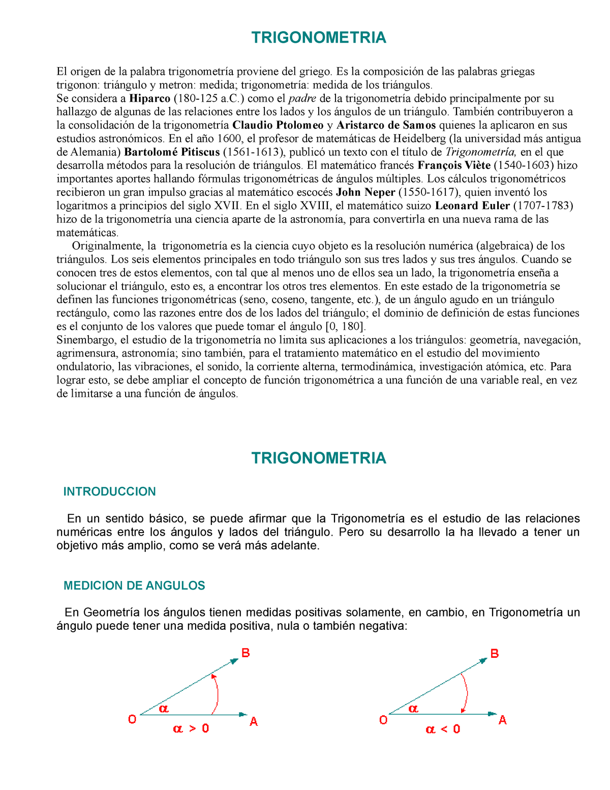 Guía De Trigonometria Ii Algebra Studocu