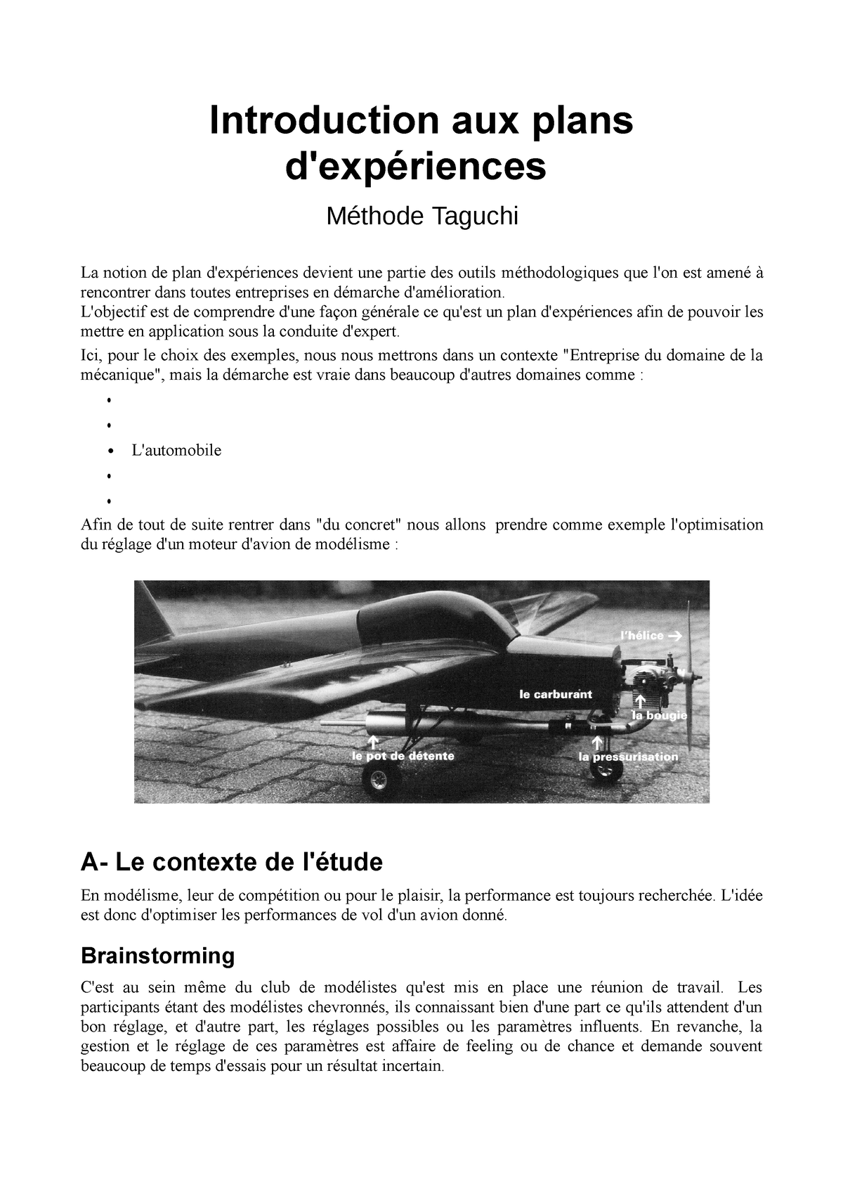 Plan Experiences 1 Cours Sur Les Plans Dexpérience Introduction