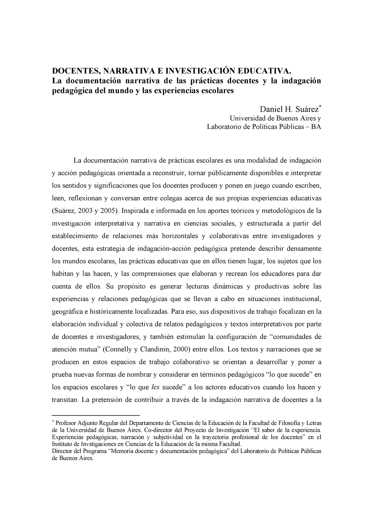 Docentes Narrativa E Investigacion Educativa Relatos Pedagogicos