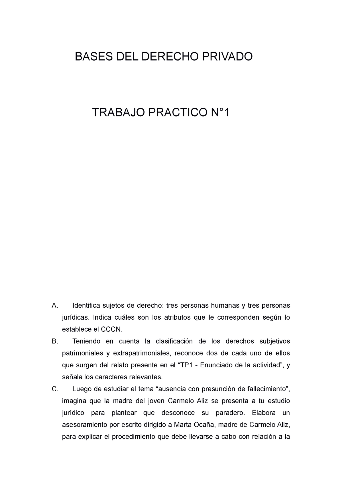 Bases Del Derecho Privado Tp 1 Pts 95 Bases Del Derecho Privado