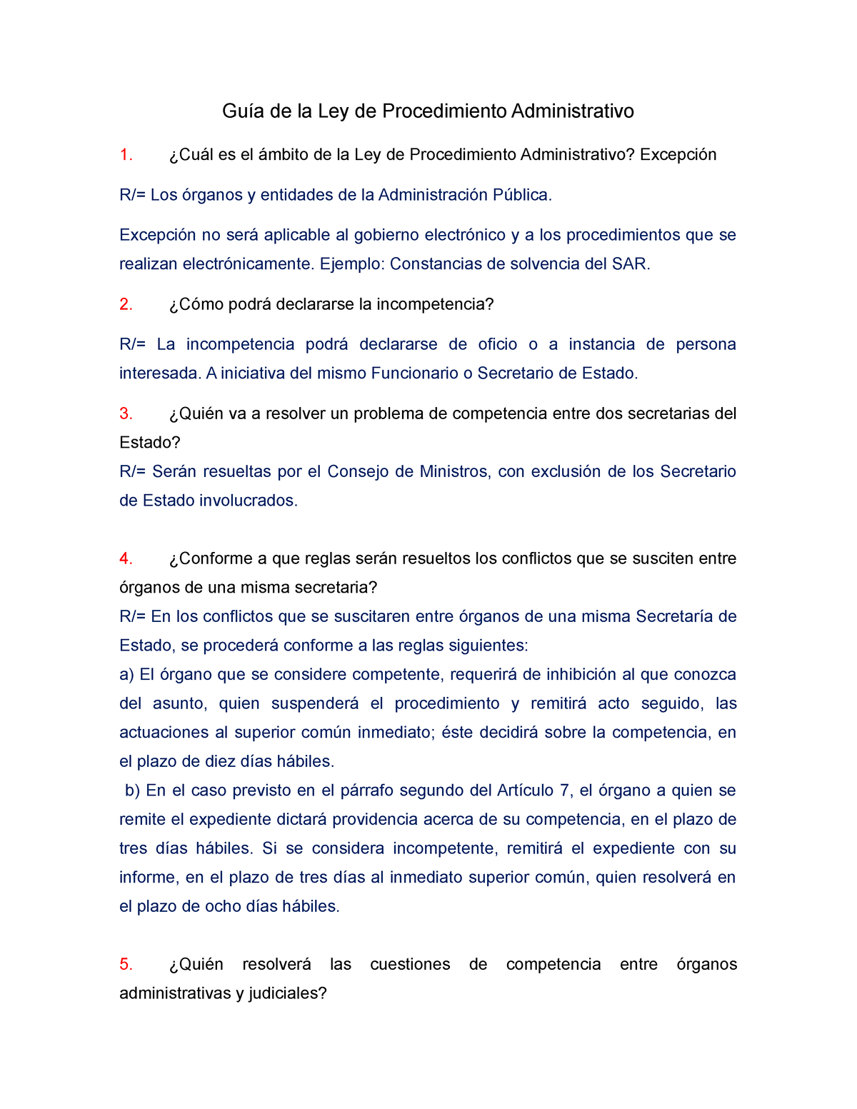 Guía De La Ley De Procedimiento Administrativo Guía De La Ley De