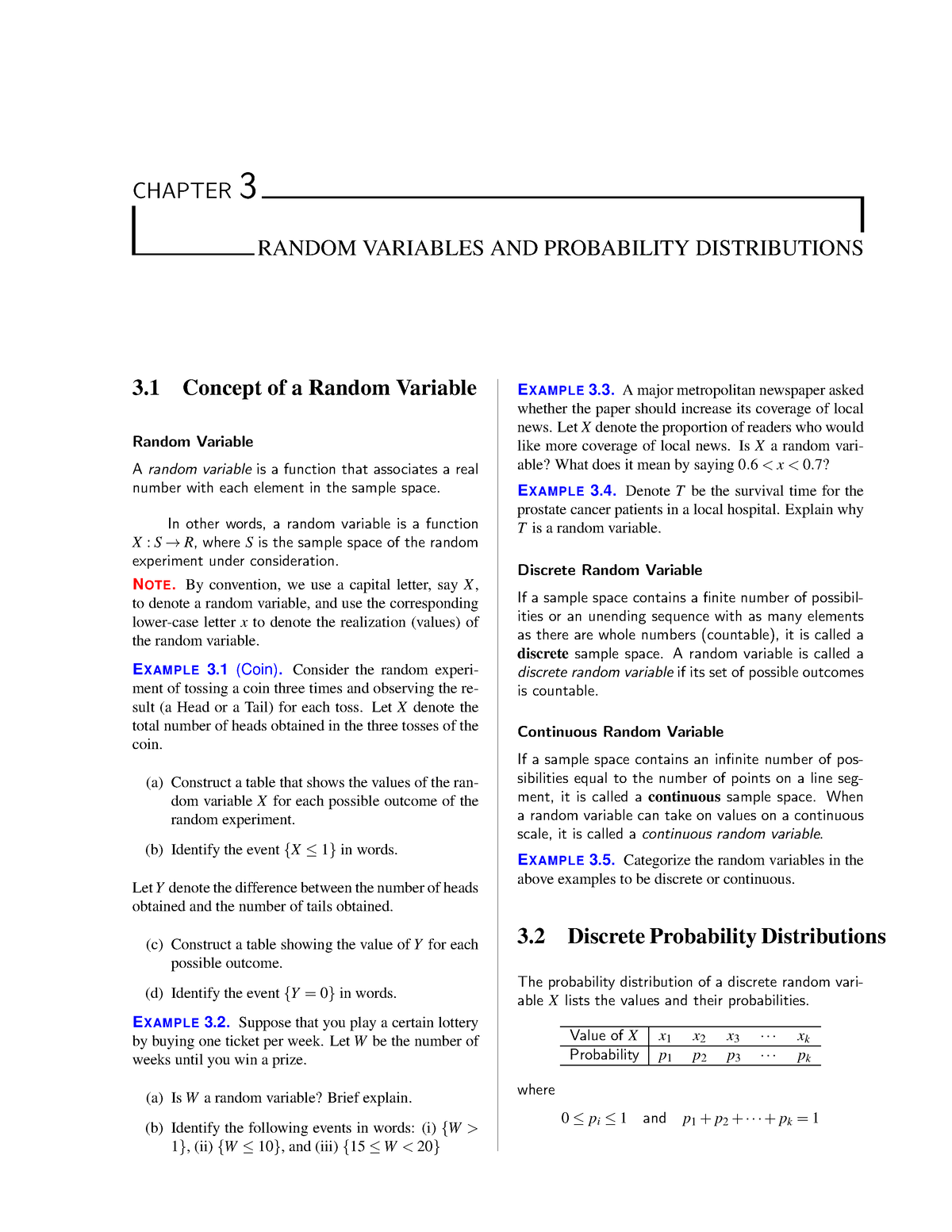 The Statistics And Probabilities Chapter 3 Random Variables And