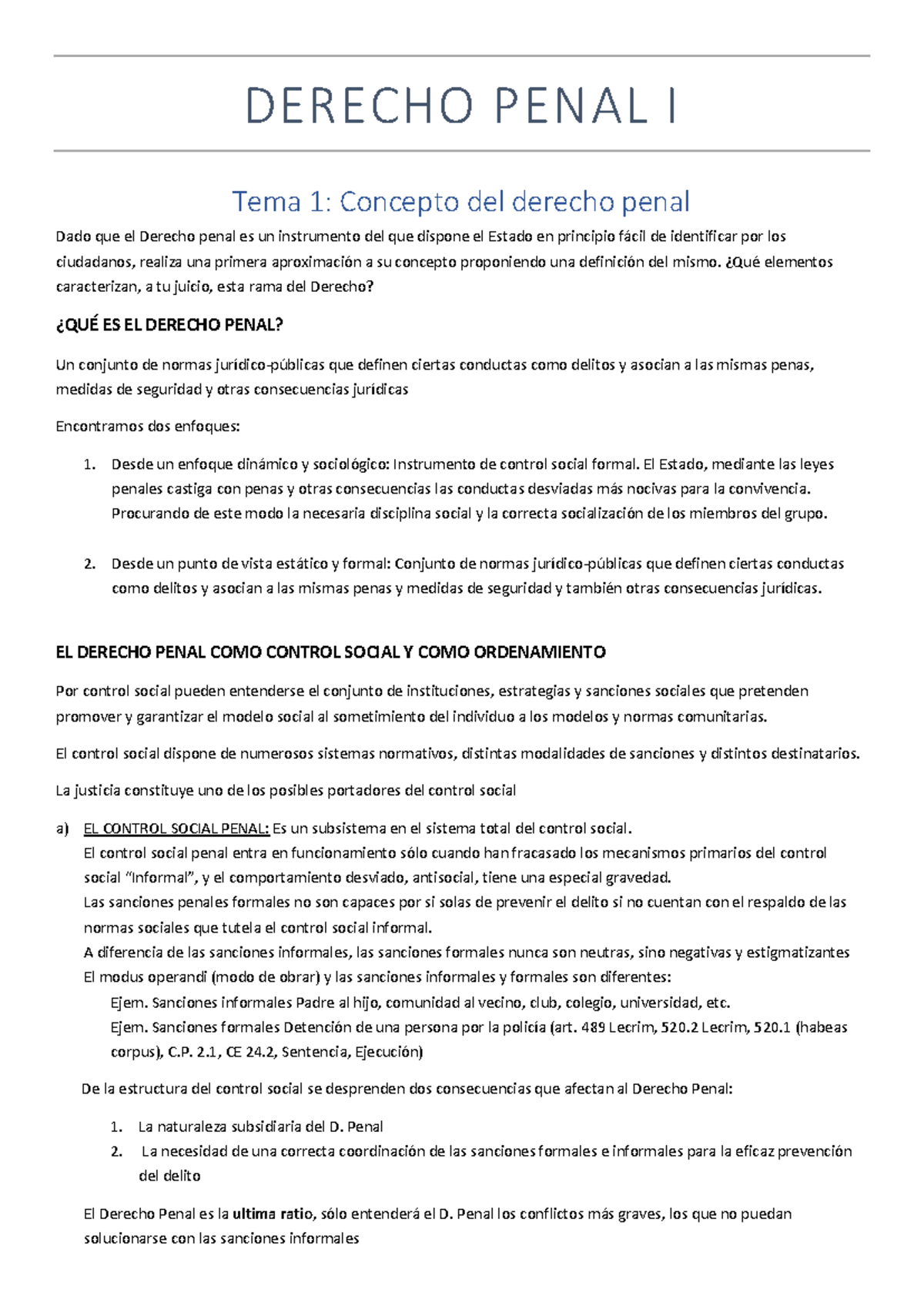 Fundamentos Del Derecho Penal Y Las Consecuencias Juridicas Del Delito