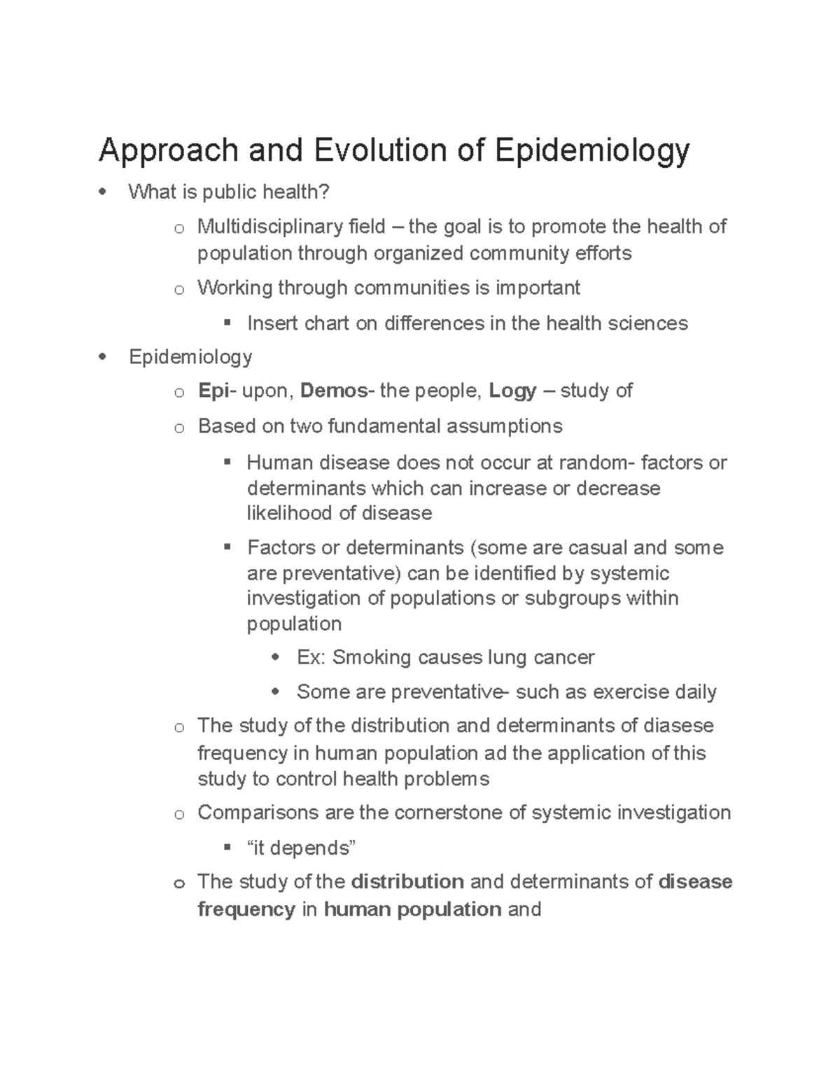 Approach And Evolution Of Epidemiology Lecture Notes Approach And