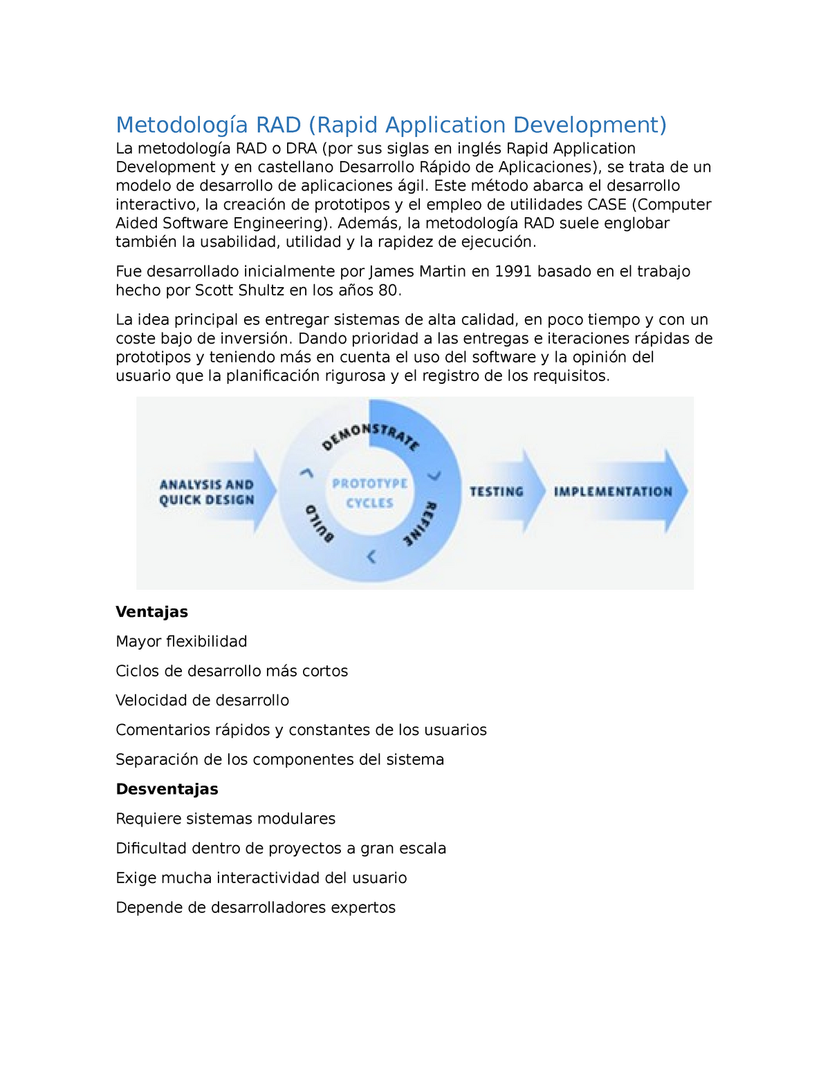 Rad Vs Implementación V Metodología Rad Rapid Application