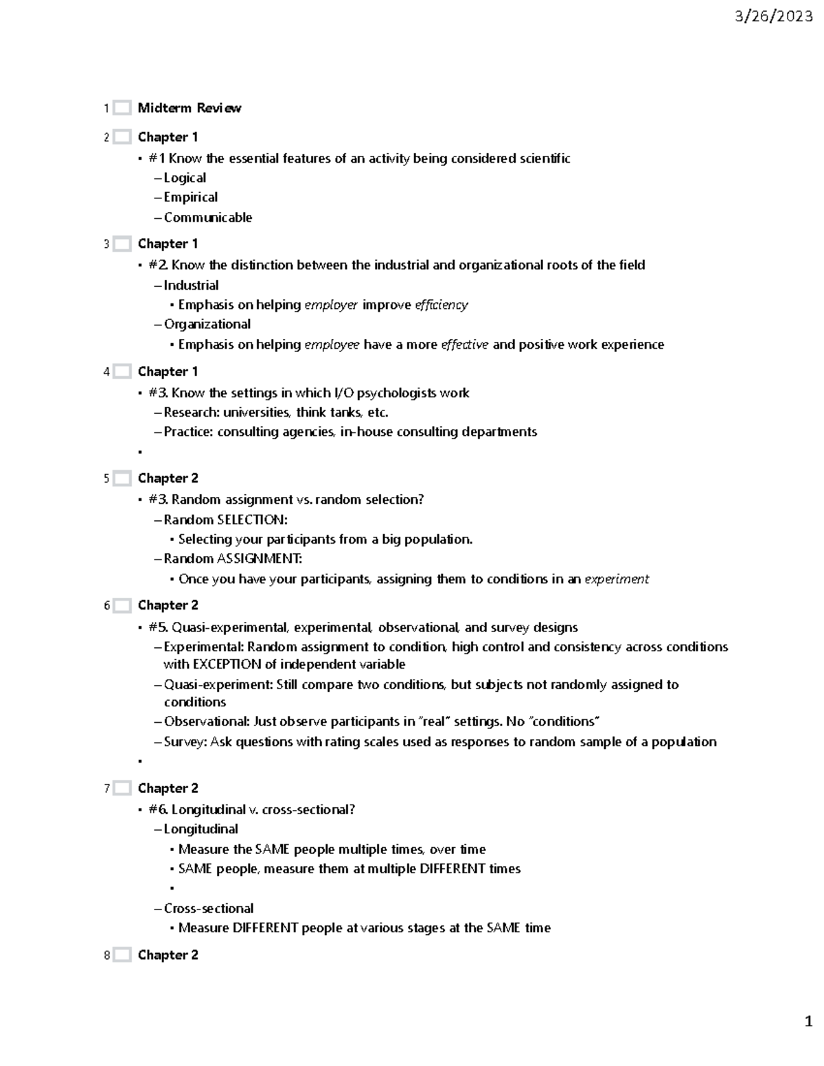 Midterm Review Notes 1 Midterm Review Chapter 1 1 Know The Essential