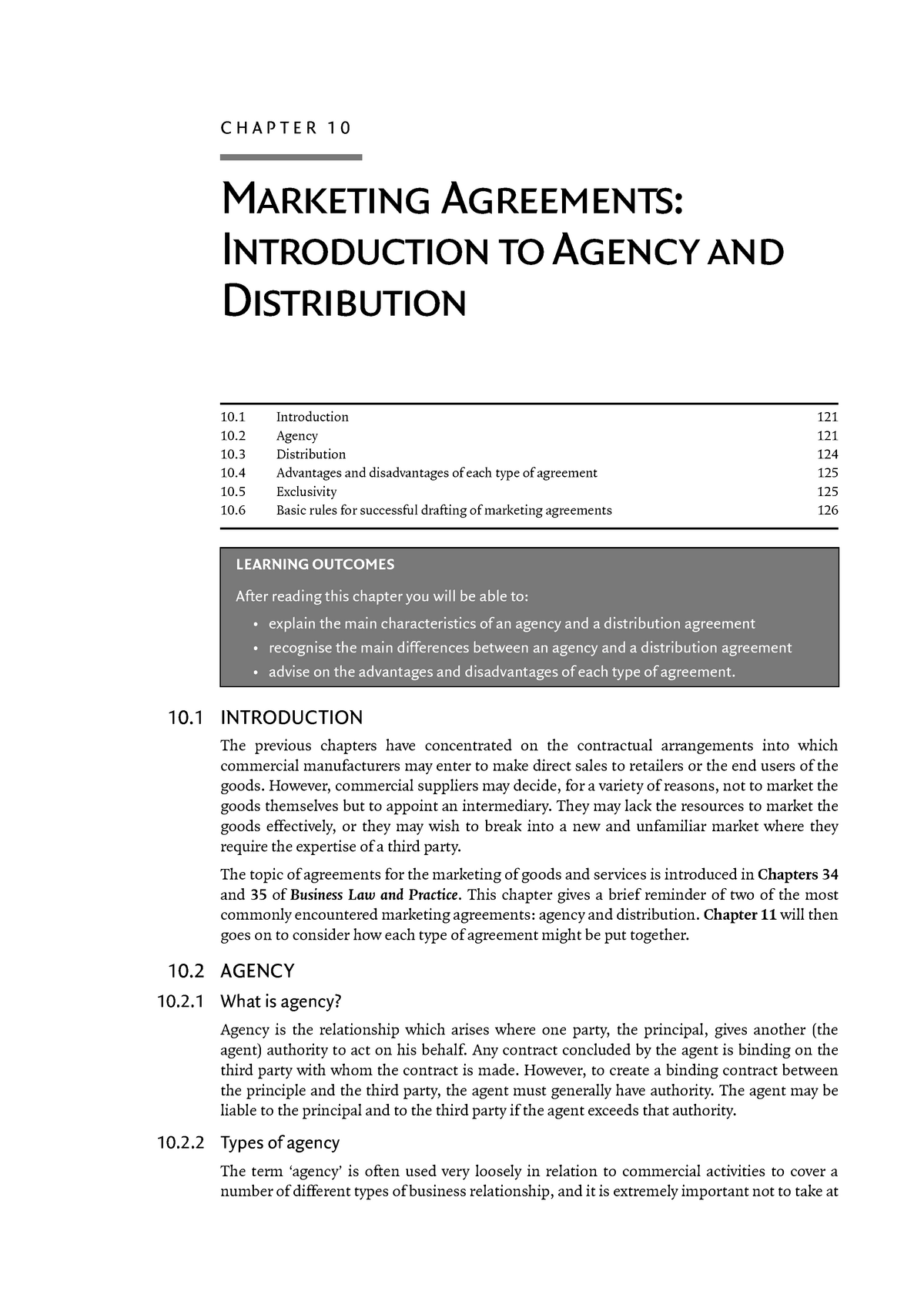 Marketing Agreements Introduction To Agency And Distribution Chapter