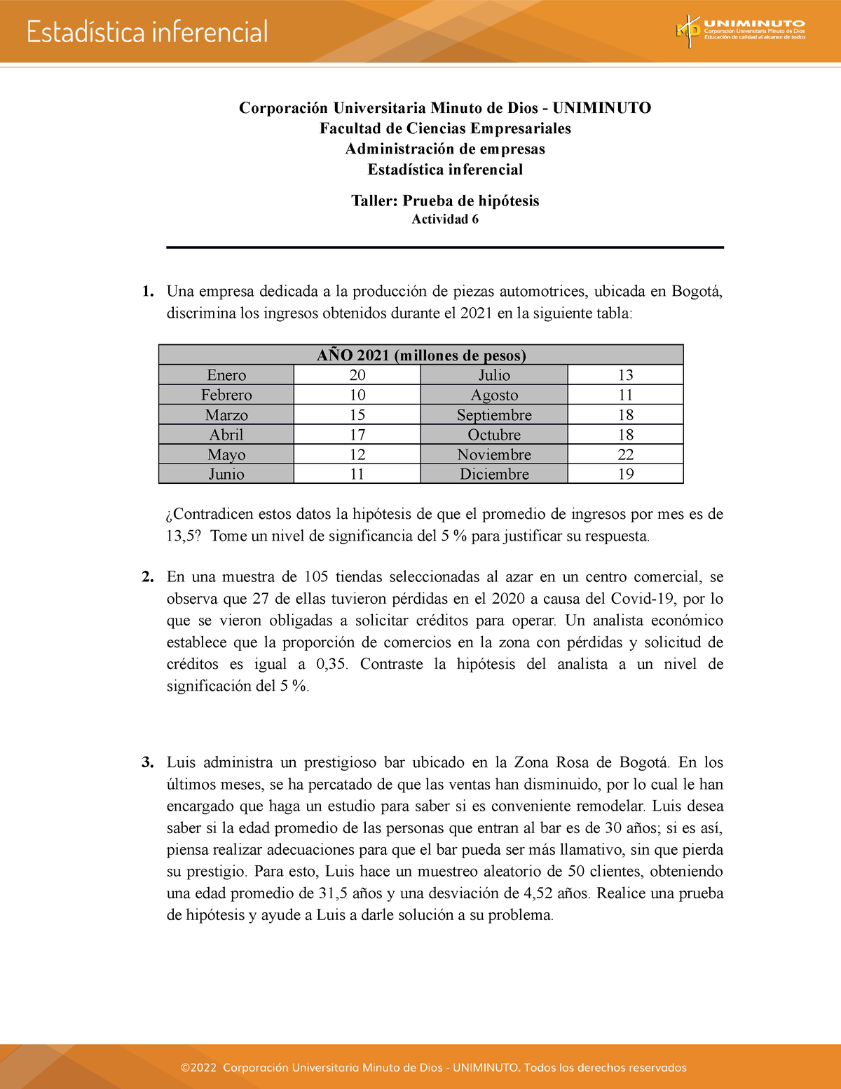 Act 6 Estadistica Inferencial Corporación Universitaria Minuto De