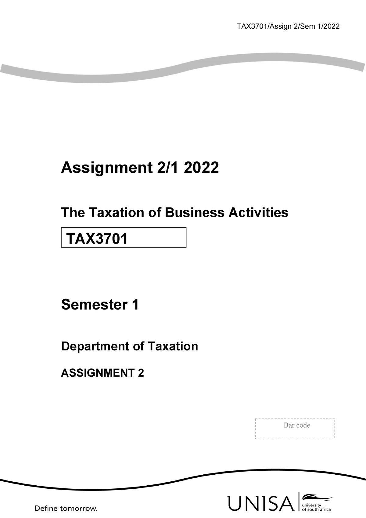 Tax Assessment 2 Please Help Me Here Tax3701assign 2sem 1