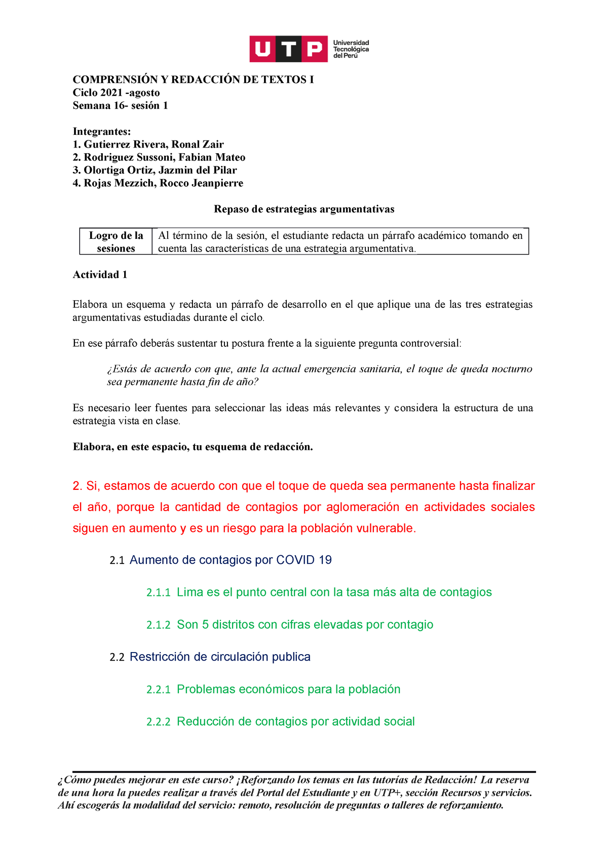 S16s1 S2 Repaso De Estrategías Argumentativas 2021 Agosto