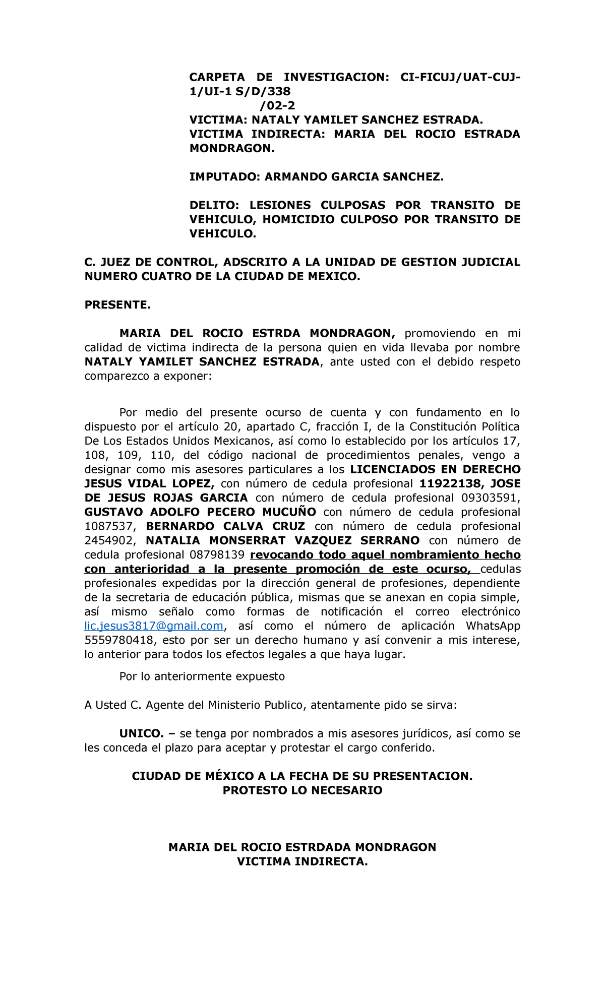 Carpeta Judicial Nombramiento De Asesor Juridico Carpeta De