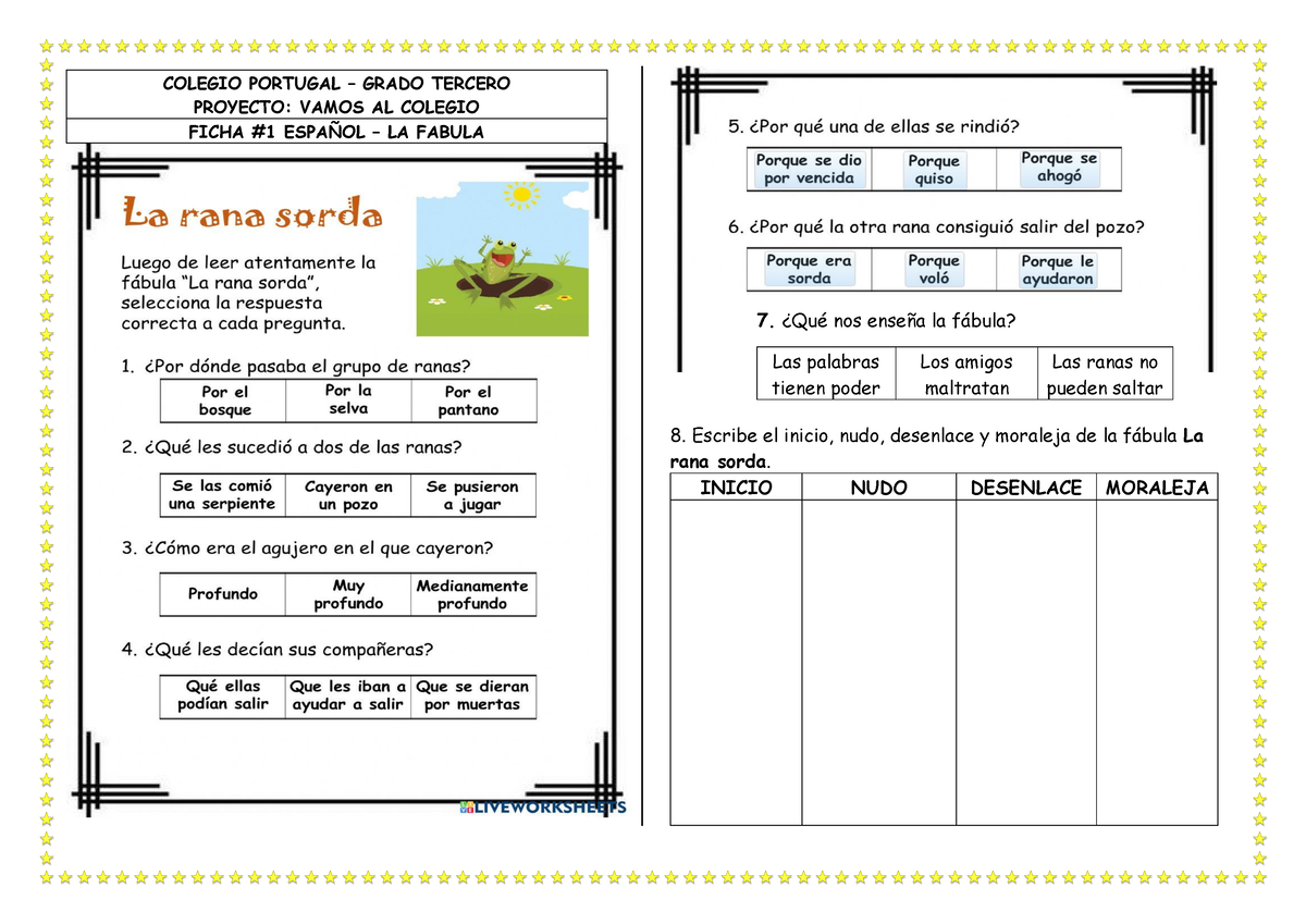 3° Español Fichas 13 Al 24 Feb 8 Escribe El Inicio Nudo