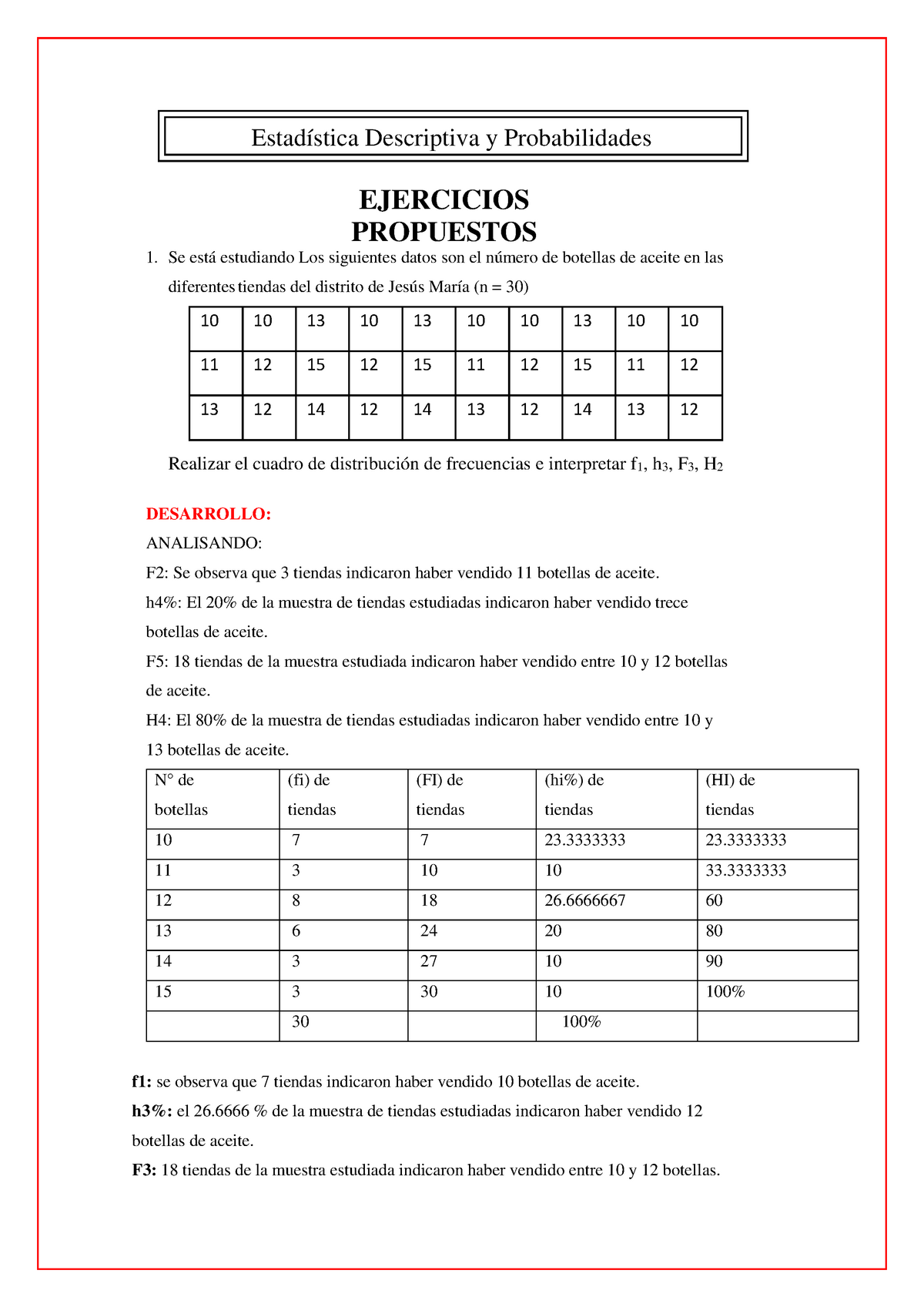 Tarea De Semana 2 De Estadística Descriptiva Utp Ejercicios