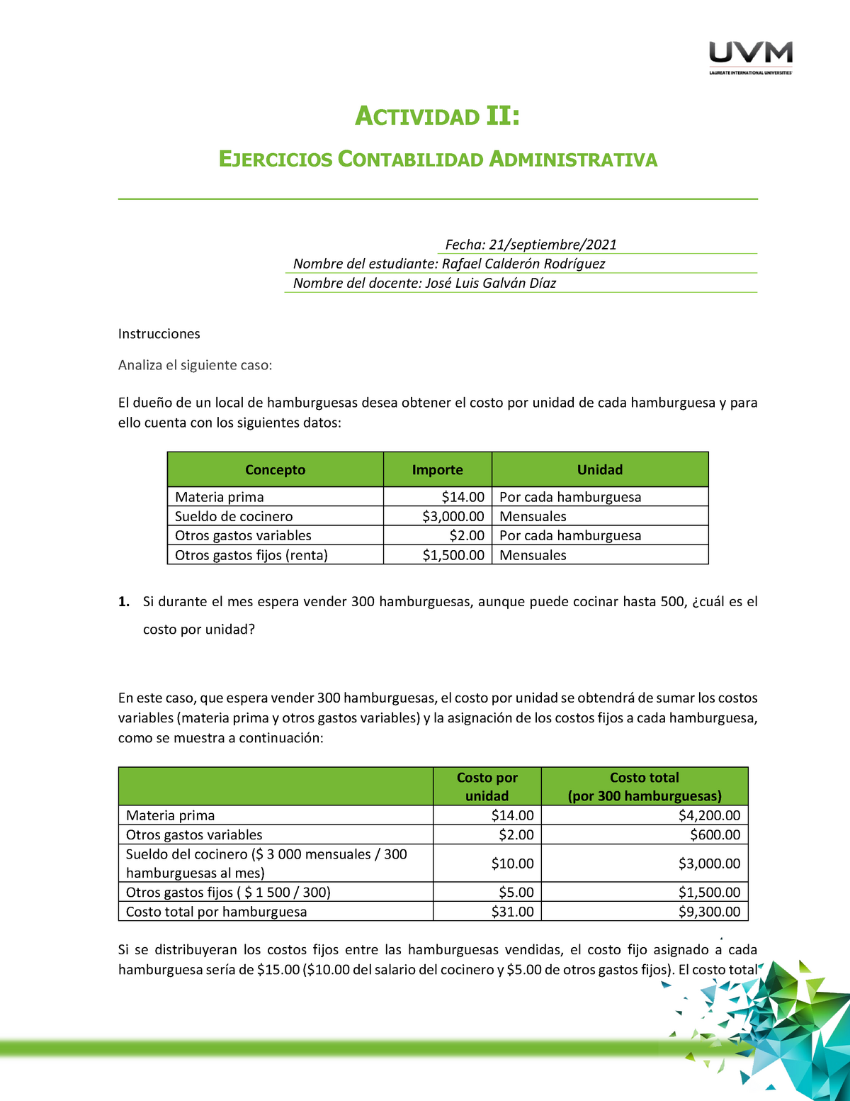 Actividad Ii Ejercicios Contabilidad Administrativa Uvm Studocu