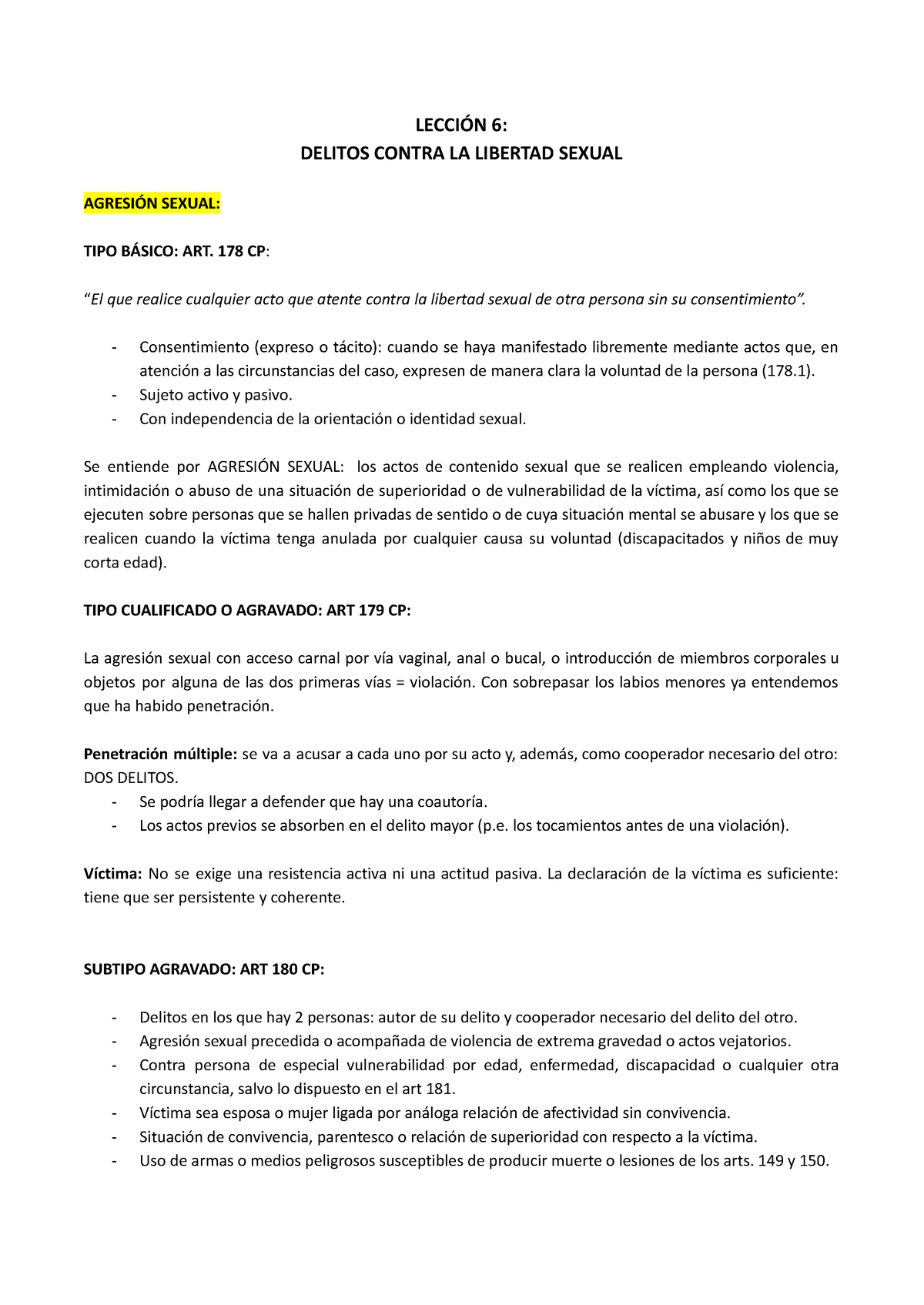 Lección 6 Delitos Contra La Libertad Sexual LecciÓn 6 Delitos Contra