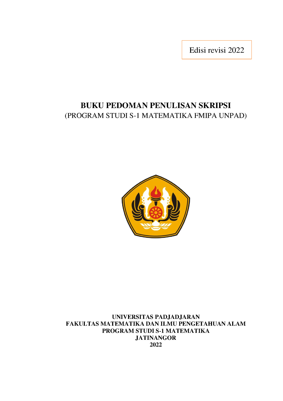 Buku Pedoman Penulisan Skripsi S 1 Math Unpad Buku Pedoman Penulisan