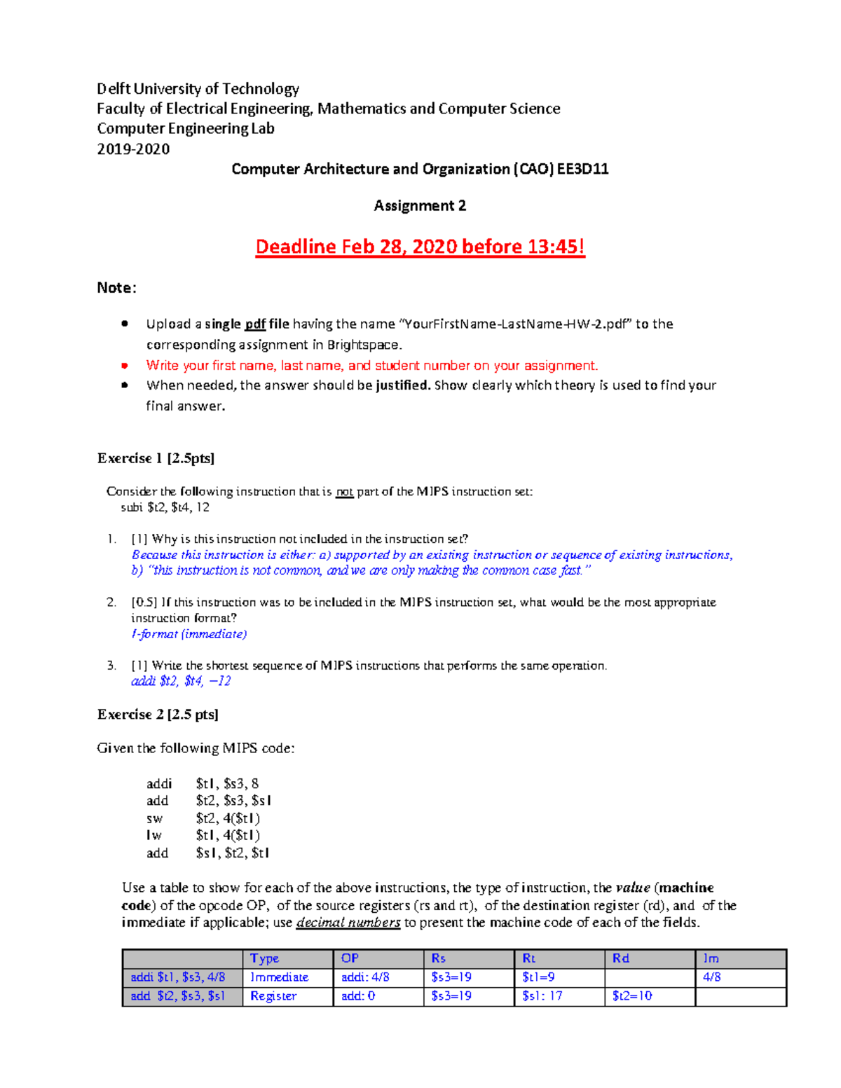 2019 2020 Cao Assignment 2 Answers Warning Tt Undefined Function