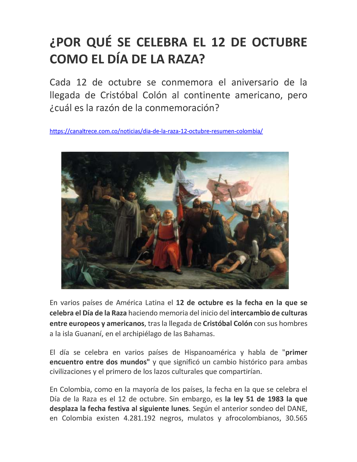 Por Qu Se Celebra El 12 De Octubre Como El Da De La Raza ¿por QuÉ Se