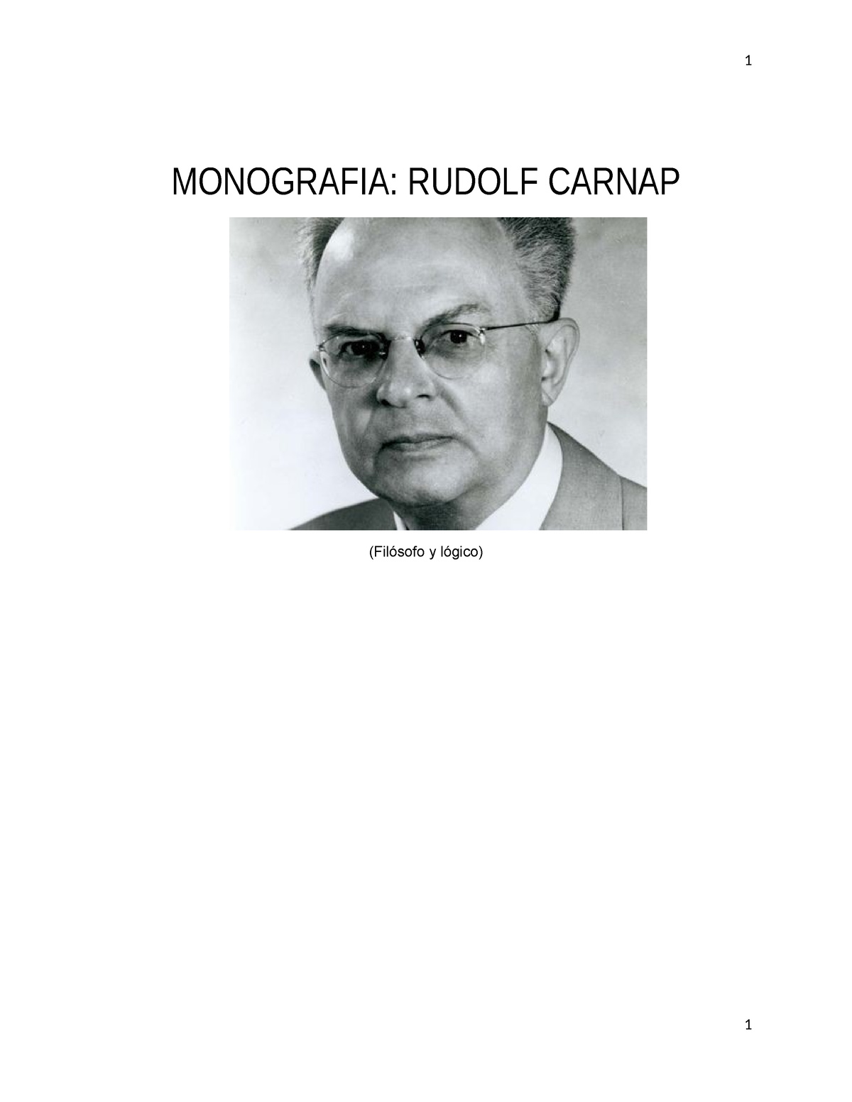 Monografia Rudolf Carnap Monografia Rudolf Carnap Filósofo Y Lógico