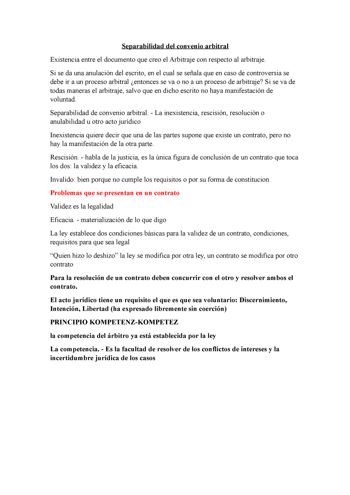 Separabilidad Del Convenio Arbitral Separabilidad Del Convenio