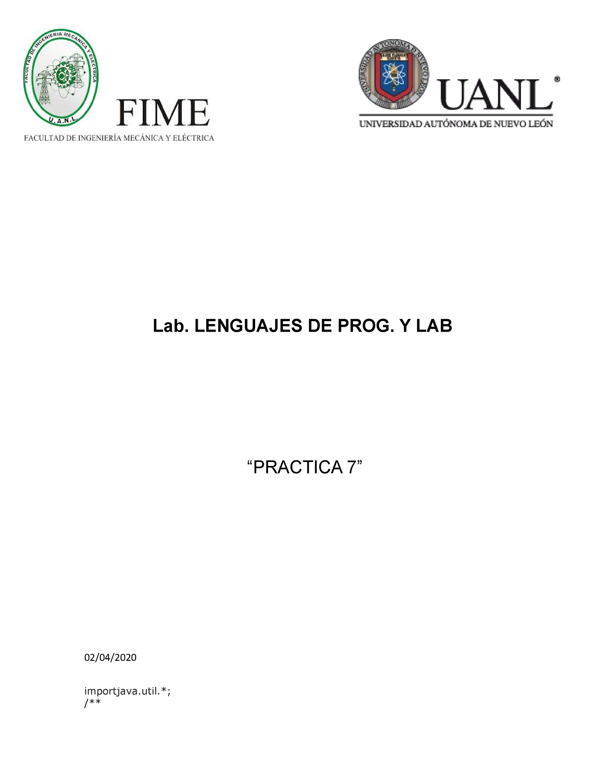 Practica 7 Laboratorio De Lenguajes De Programacion Lab Lenguajes